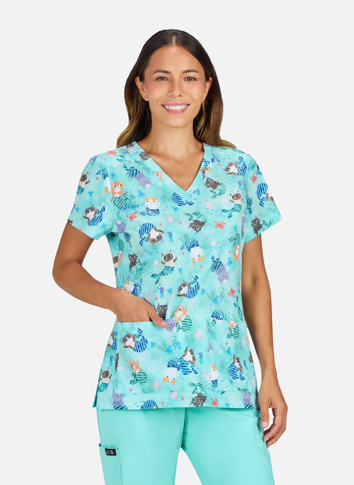 Blouse médicale femme Koi Basics Rosalie - Chat-Sirène – Happyblouse